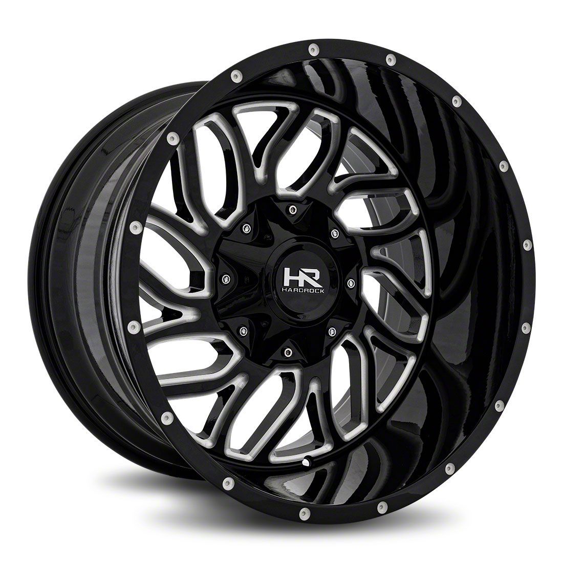 Hardrock Offroad Silverado 1500 Destroyer Gloss Black Machined 6-Lug ...