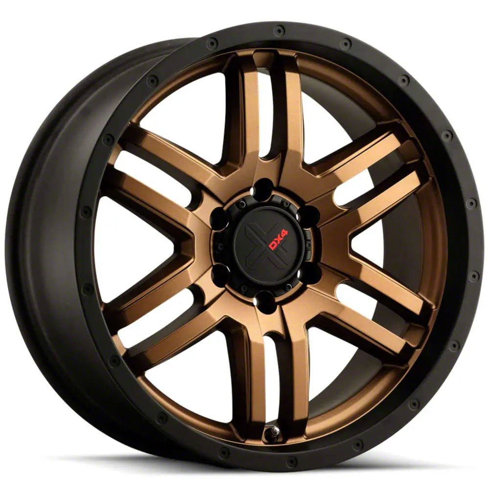DX4 Wheels RAM 1500 DYNO Frozen Bronze with Black Lip 5-Lug Wheel; 20x9 ...