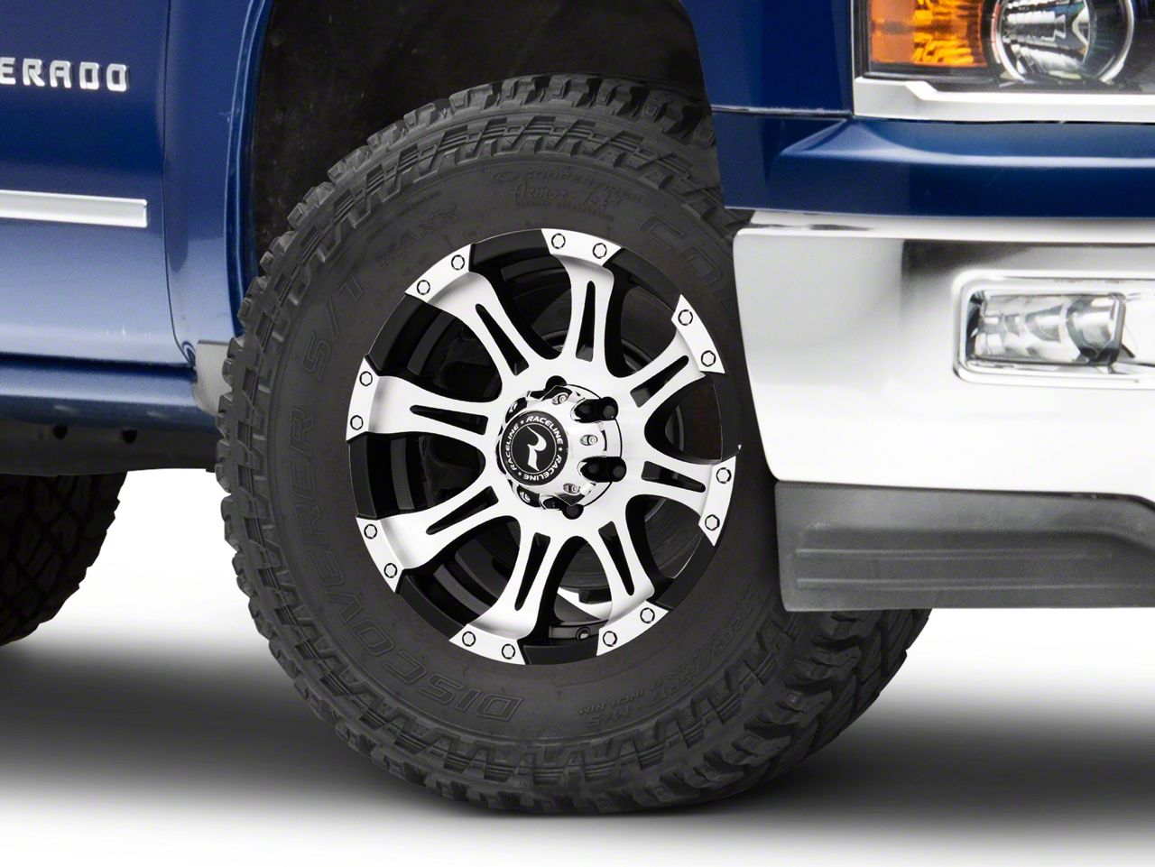 Raceline Silverado Raptor Black Machined 6-Lug Wheel - 18x9; 12mm ...