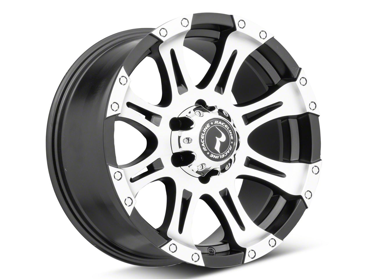 Raceline Yukon Raptor Black Machined 6-Lug Wheel; 18x9; -6mm Offset 982 ...
