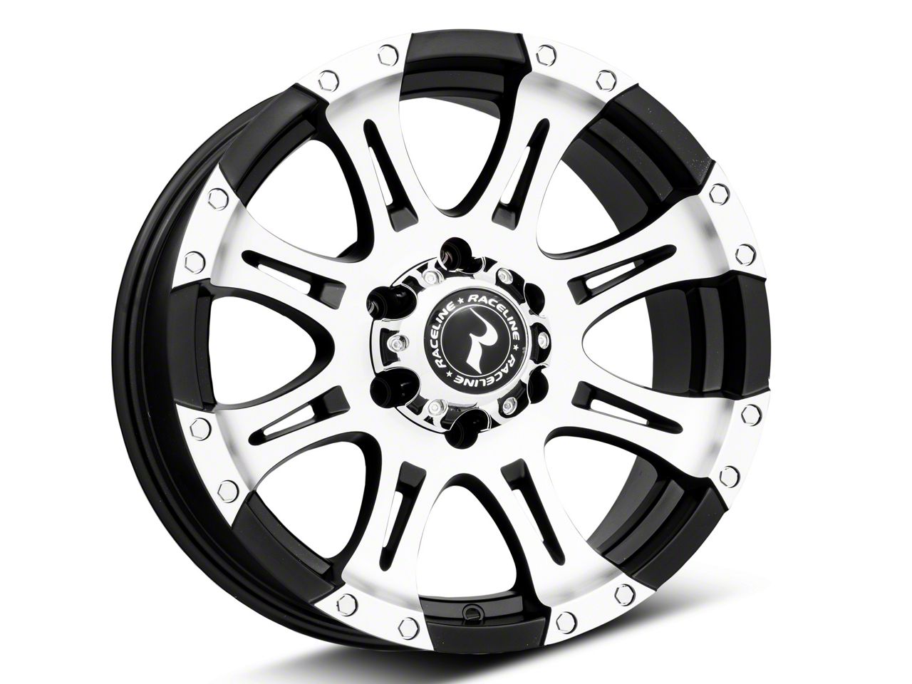 Raceline Titan Raptor Black Machined 6-Lug Wheel; 20x9; 20mm Offset 982 ...