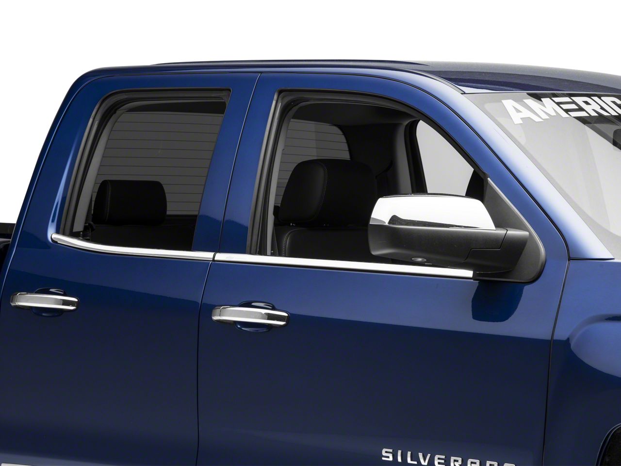 Putco Silverado 1500 Stainless Steel Window Trim with Bowtie Logo ...