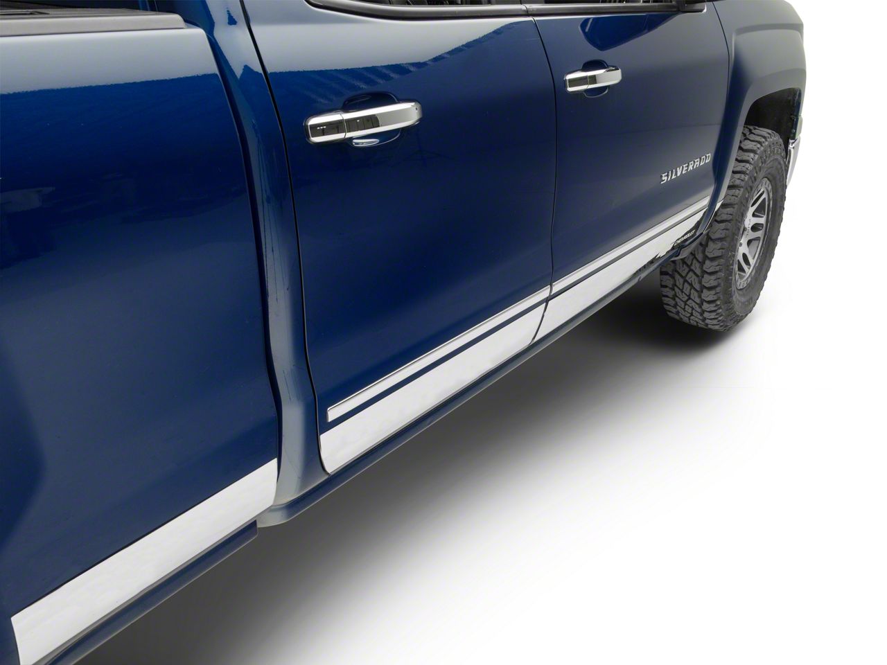 Putco Silverado 1500 Stainless Steel Rocker Panels with Bowtie Logo ...