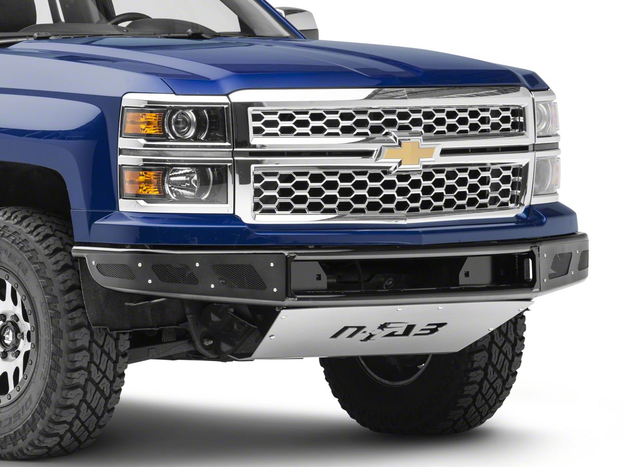 N-Fab Silverado M-RDS Pre-Runner Front Bumper w/ Integrated Skid Plate ...