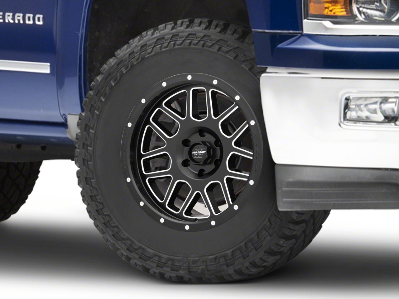 Pro Comp Wheels Silverado Vertigo Satin Black Milled 6-Lug Wheel - 18x9 ...