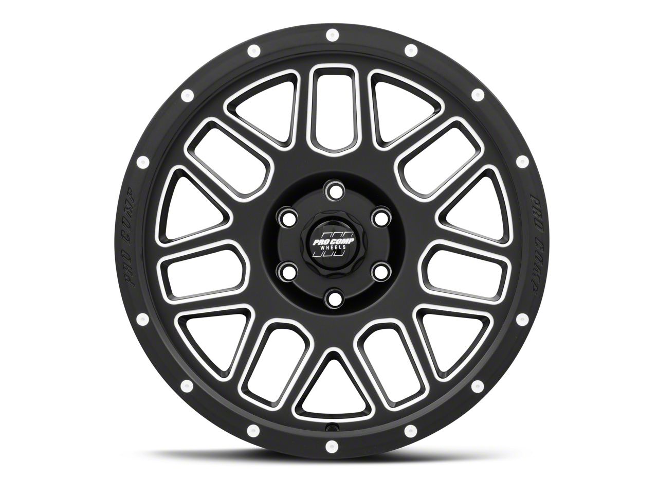 Pro Comp Wheels Titan Vertigo Satin Black Milled 6-Lug Wheel; 20x9; -12mm Offset 5140-298345 (17 ...