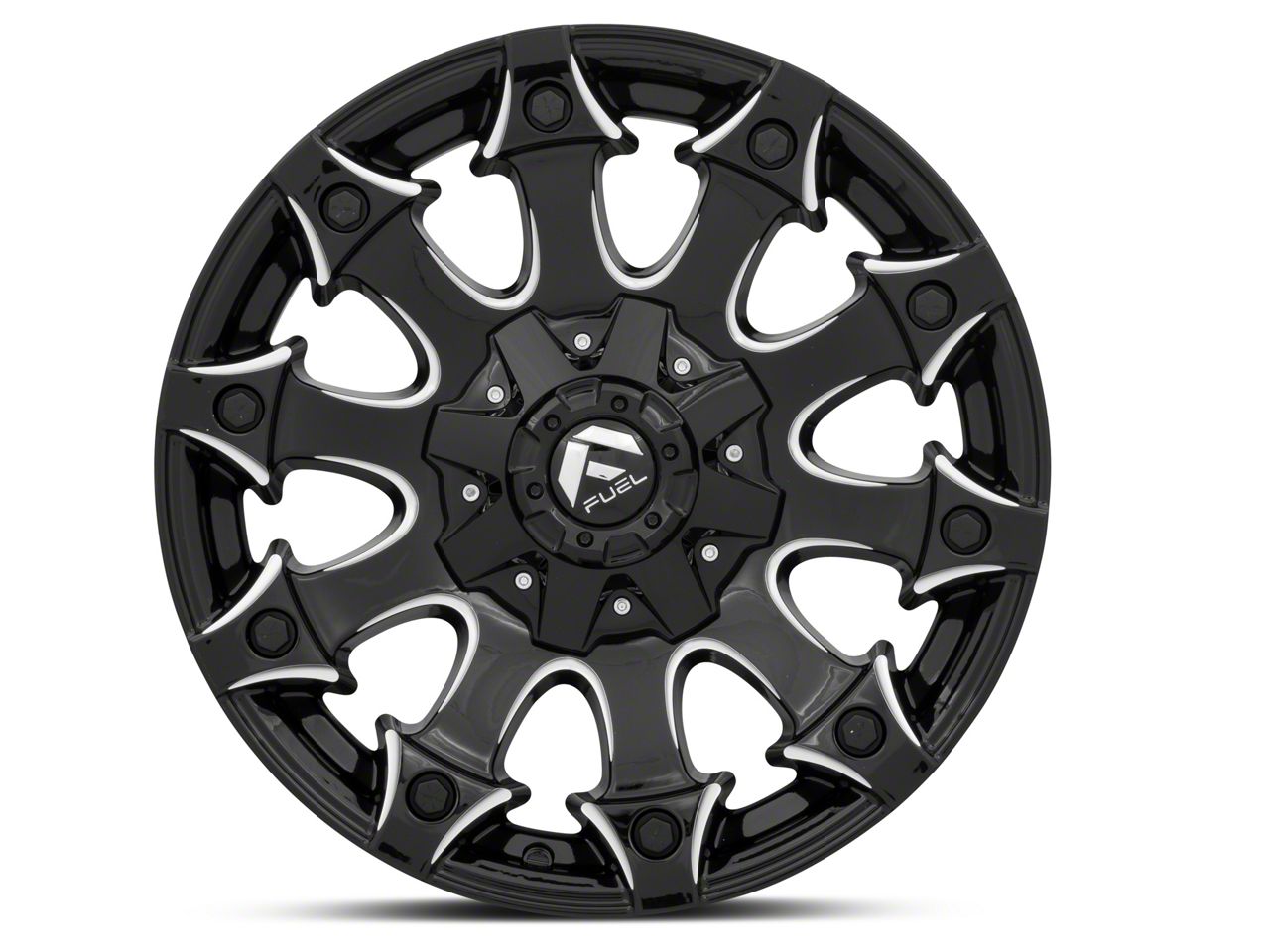 Fuel Wheels Titan Battle Axe Gloss Black Milled 6-Lug Wheel; 18x9; 20mm ...