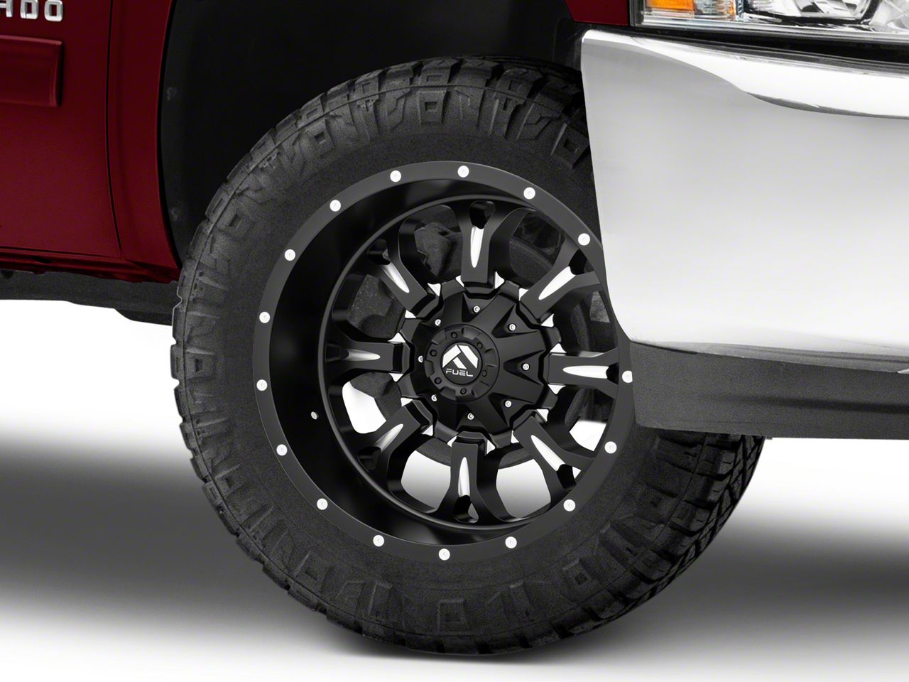 Fuel Wheels Silverado 1500 Krank Matte Black Milled 6-Lug Wheel; 20x10 ...