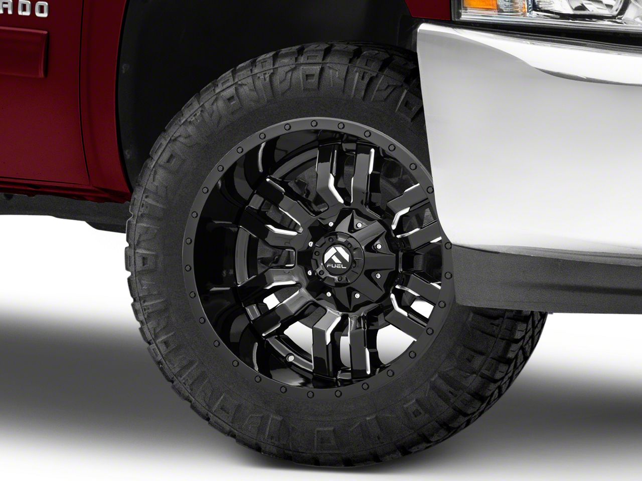 Fuel Wheels Silverado 1500 Sledge Gloss Black Milled 6-Lug Wheel; 20x9 ...