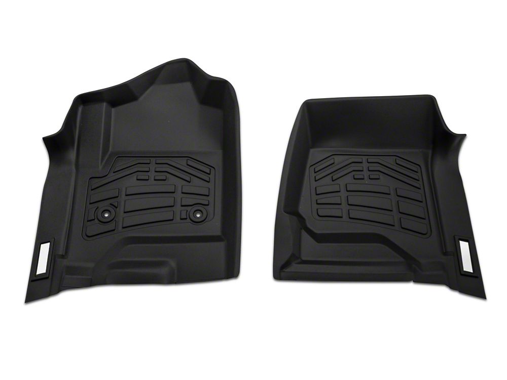RedRock Sure-Fit Front and Second Row Floor Liners; Black (14-18 Sierra ...