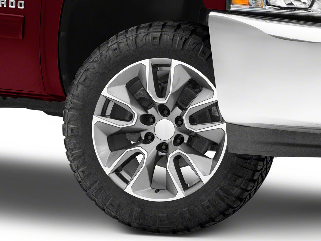 Silverado 1500 RST Style Gunmetal Machined 6-Lug Wheel; 20x9; 28mm ...