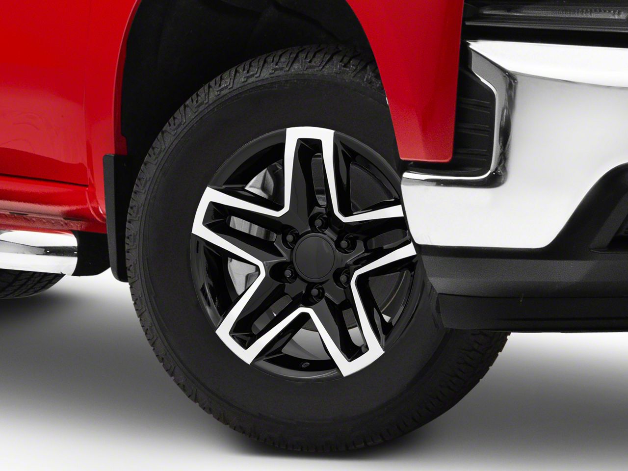 Silverado 1500 Trail Boss Style Black Machined 6-Lug Wheel; 18x8.5 ...