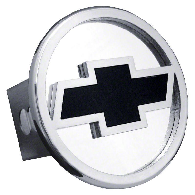Silverado 1500 Chevrolet Hitch Cover; Chrome/Black Fill (Universal ...