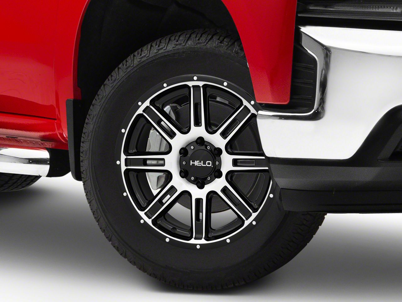 HELO Silverado 1500 HE900 Gloss Black Machined 6-Lug Wheel; 20x9; 18mm ...