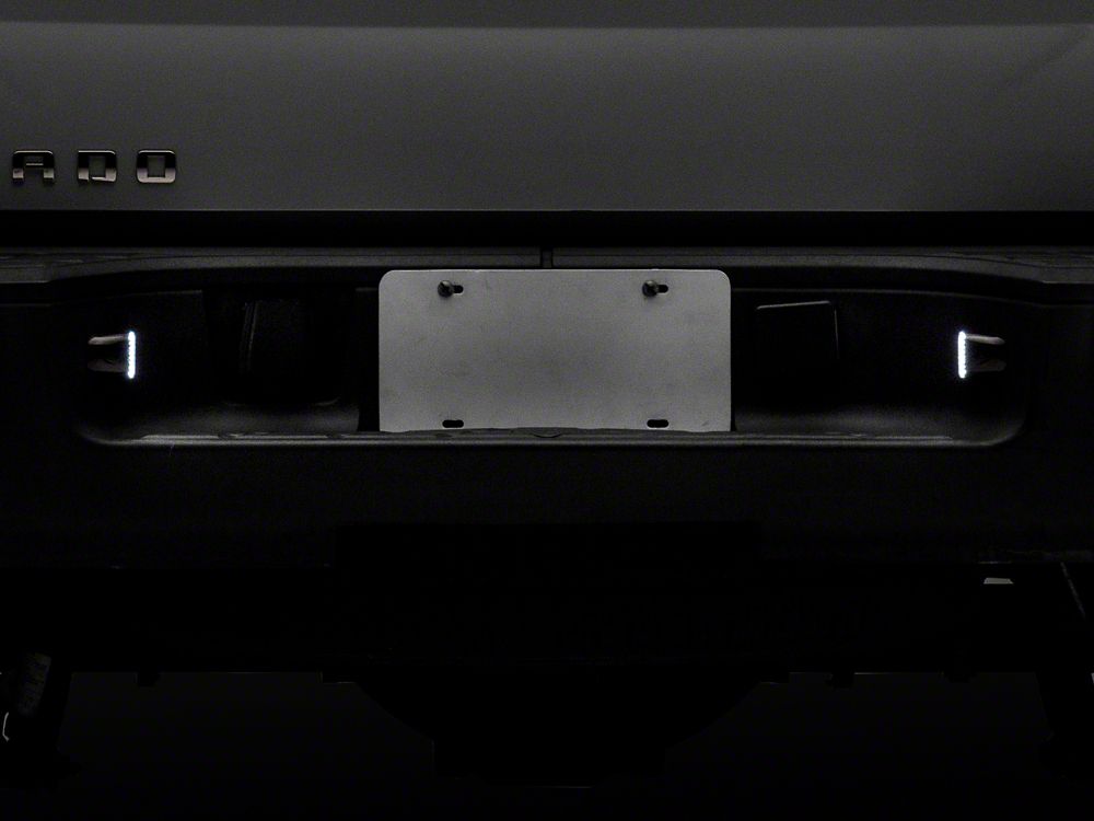 Raxiom Axial Series LED License Plate Lamps; Smoked (01-13 Silverado ...