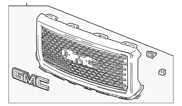 GM Silverado 1500 Grille; With Rally Package; Without Z71 Package ...