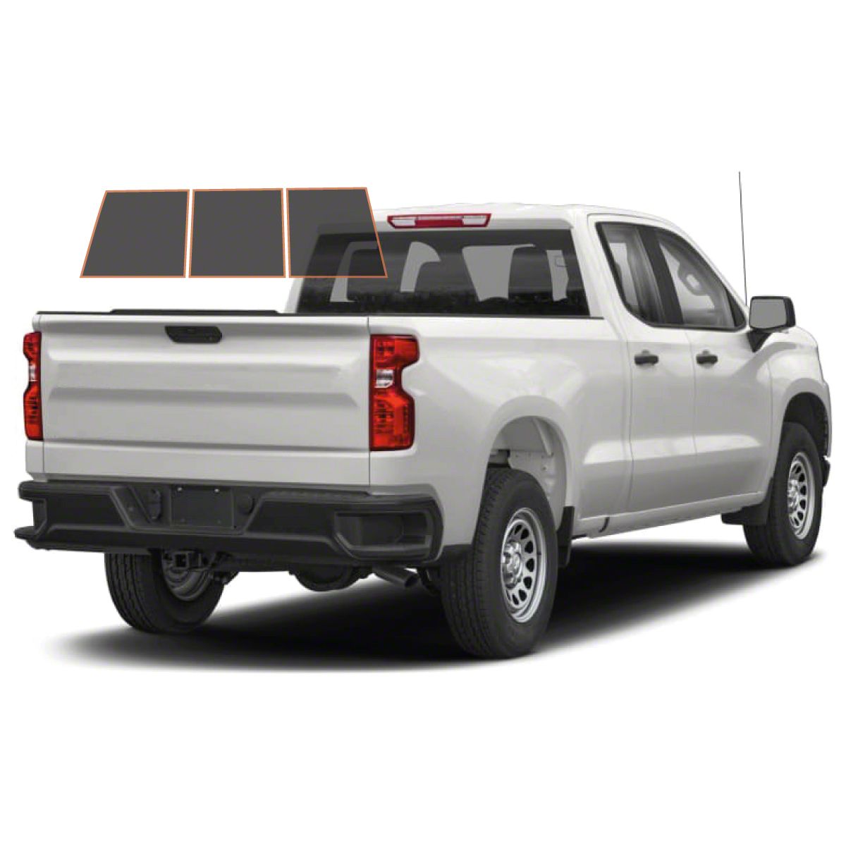 MotoShield Pro Silverado 1500 3-Piece Rear Windshield Tint; 5% CHEV1500 ...