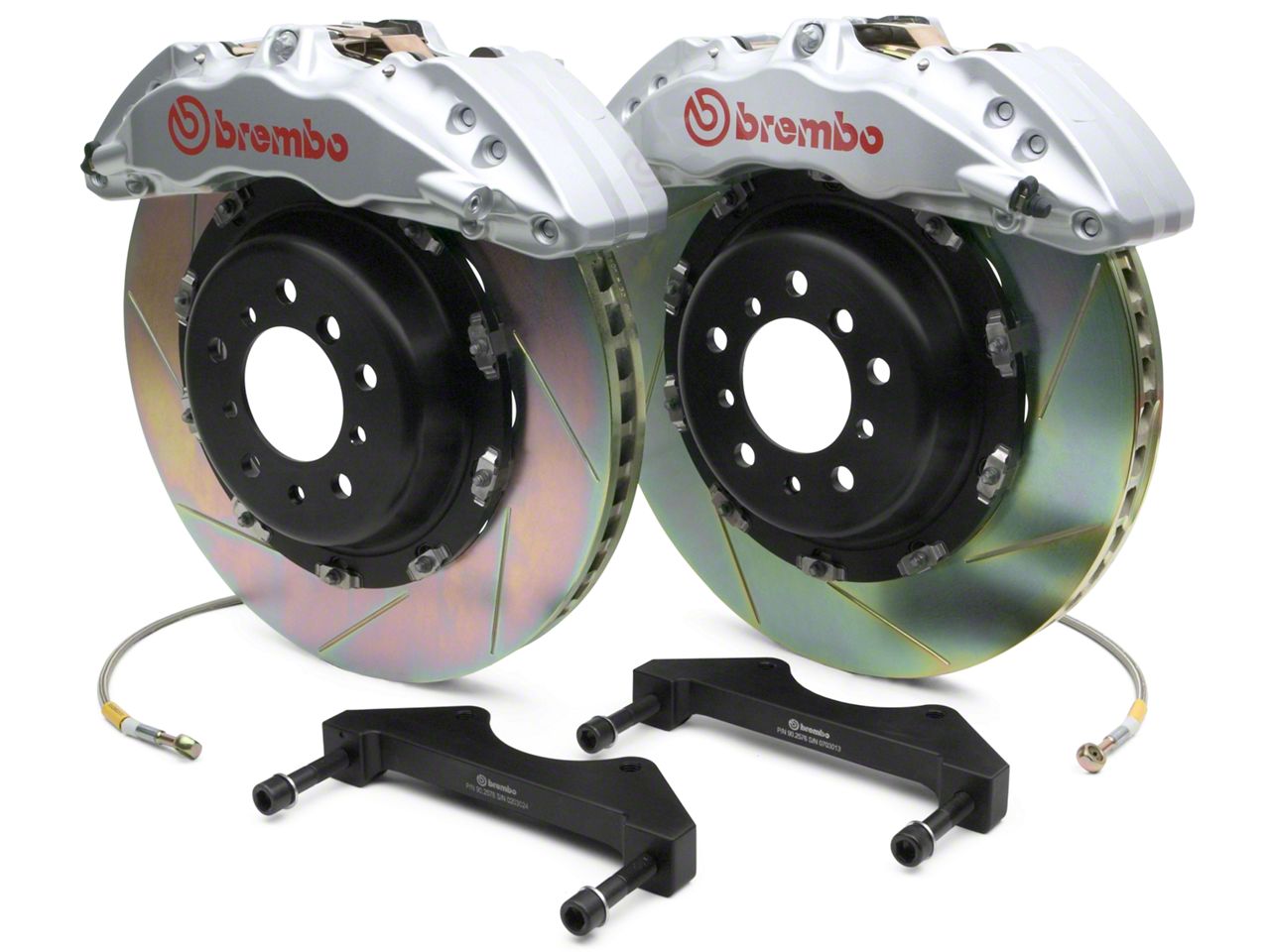 Brembo Sierra GT Series 6-Piston Front Brake Kit - 2-Piece Slotted ...