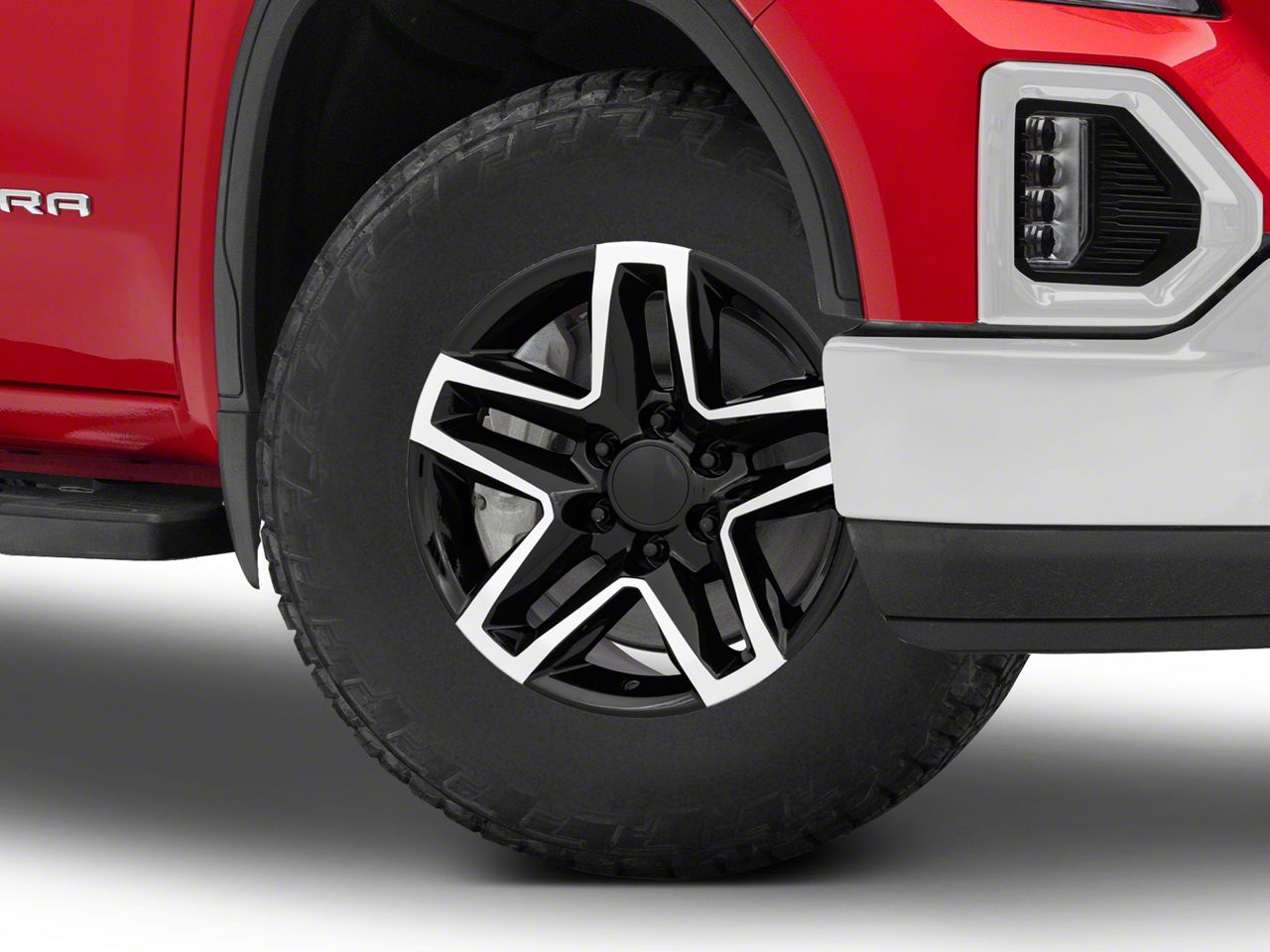 Sierra 1500 Trail Boss Style Black Machined 6-Lug Wheel; 18x8.5; 26mm ...