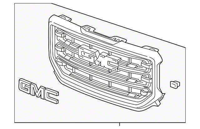 GM Sierra 1500 Grille; Without Chrome Insert; Assembly; Chrome 23496234 ...