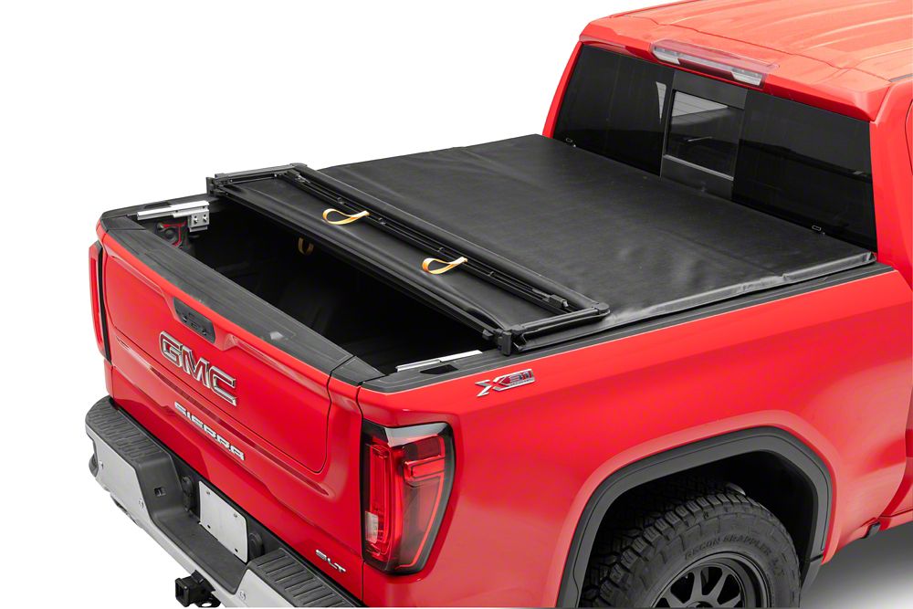 Barricade Soft Quad-Fold Tonneau Cover (19-25 Sierra 1500 w/ 5.80-Foot ...