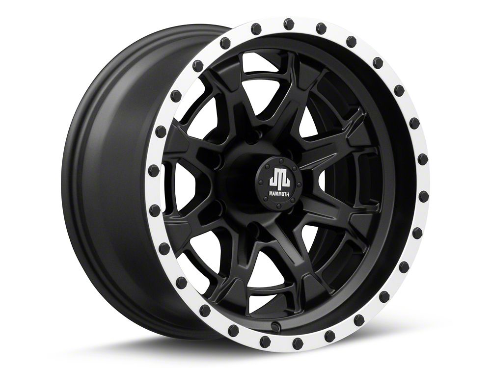 Mammoth Split 16 Beadlock Satin Black with Polished Lip 6-Lug Wheel ...