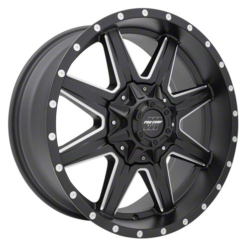 Pro Comp Wheels F-250 Super Duty Quick 8 Satin Black Milled 8-Lug Wheel ...