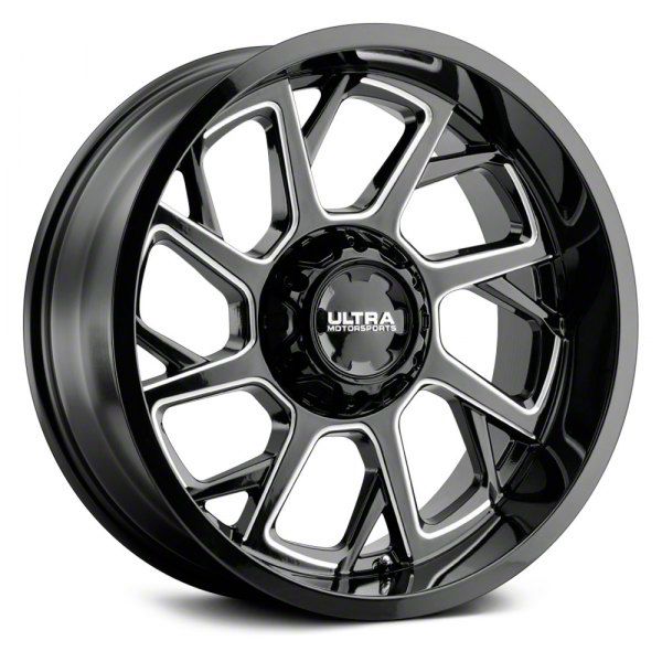 Ultra Wheels F-350 Super Duty Patriot Gloss Black with Milled Accents 8 ...