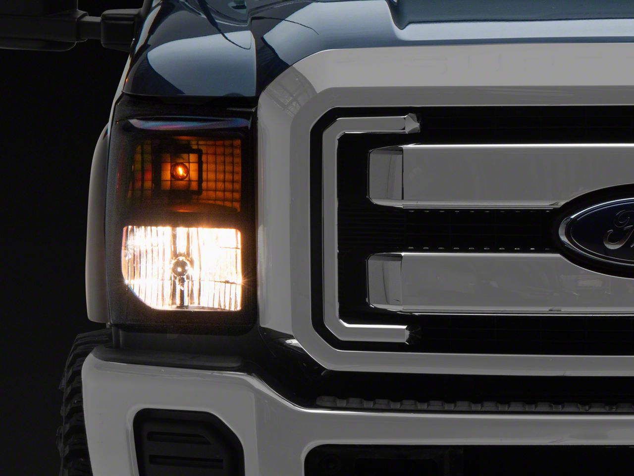 F-250 Super Duty Factory Style Headlights; Matte Black Housing; Clear ...