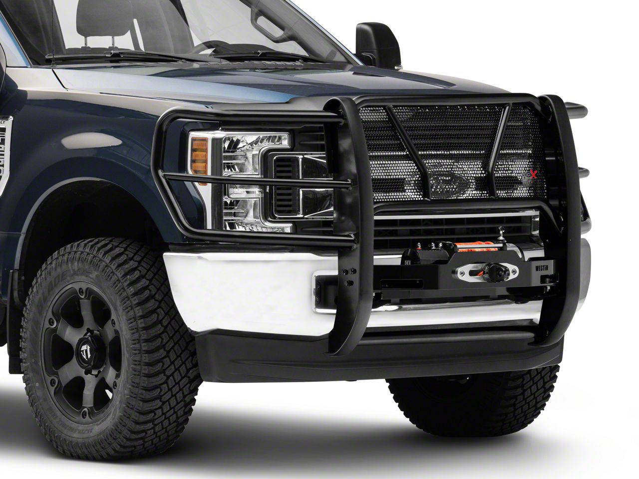 F-250 Super Duty HDX Winch Mount Grille Guard; Black (17-22 F-250 Super ...