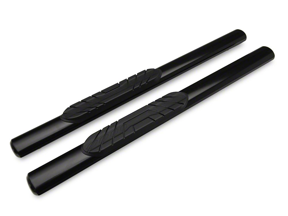 Barricade 4-Inch Oval Straight End Side Step Bars; Black (10-24 RAM ...