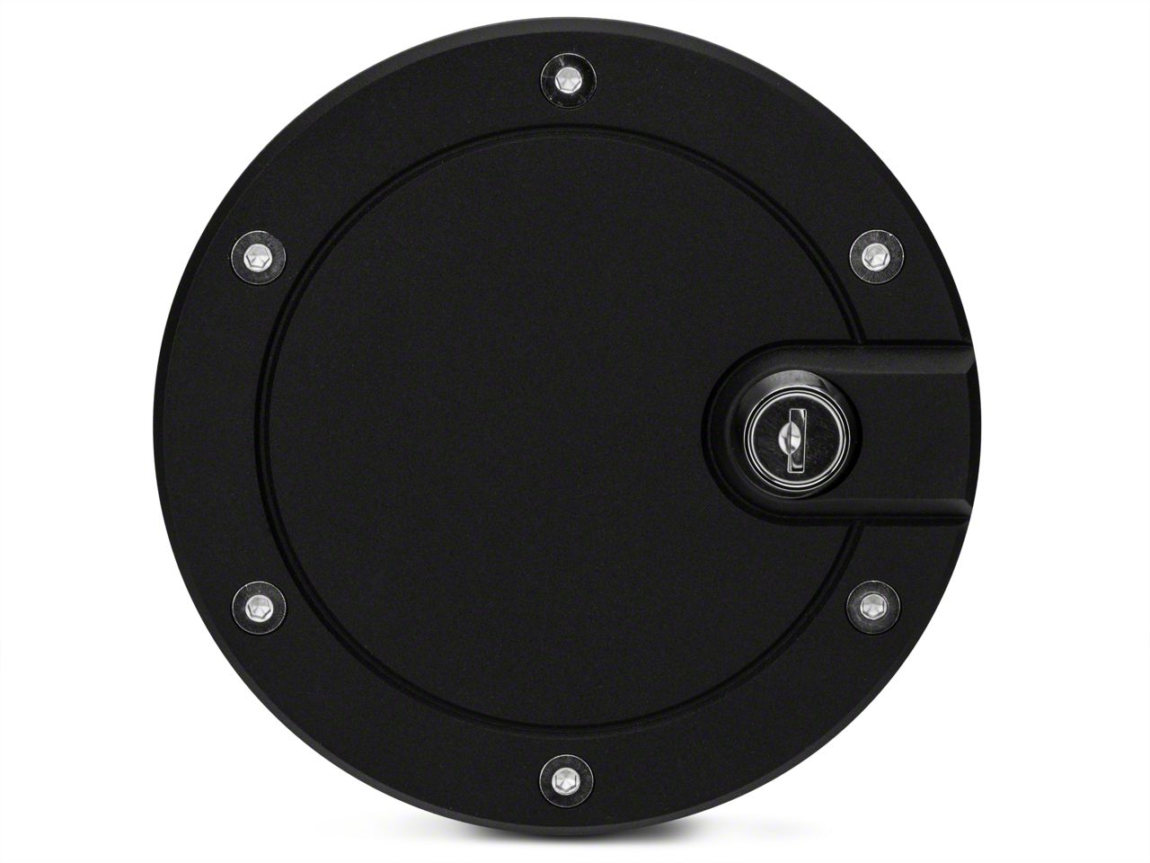 F-150 Race Style Billet Locking Fuel Door; Flat Black (04-08 F-150 ...