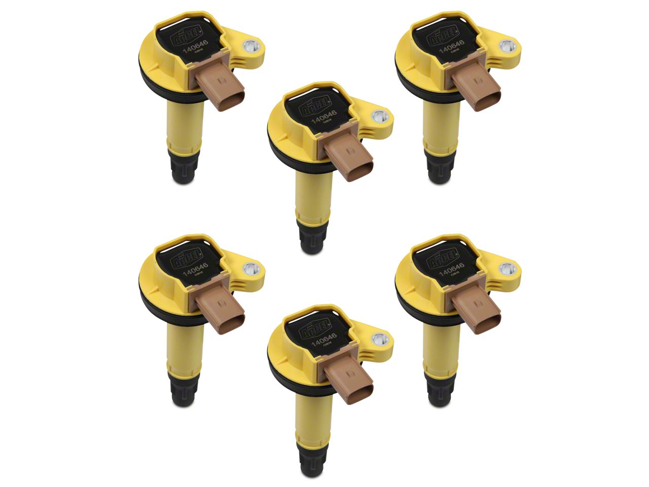 Accel F-150 Super Coil Packs - Yellow 140646-6 (11-16 3.5L EcoBoost F-150)
