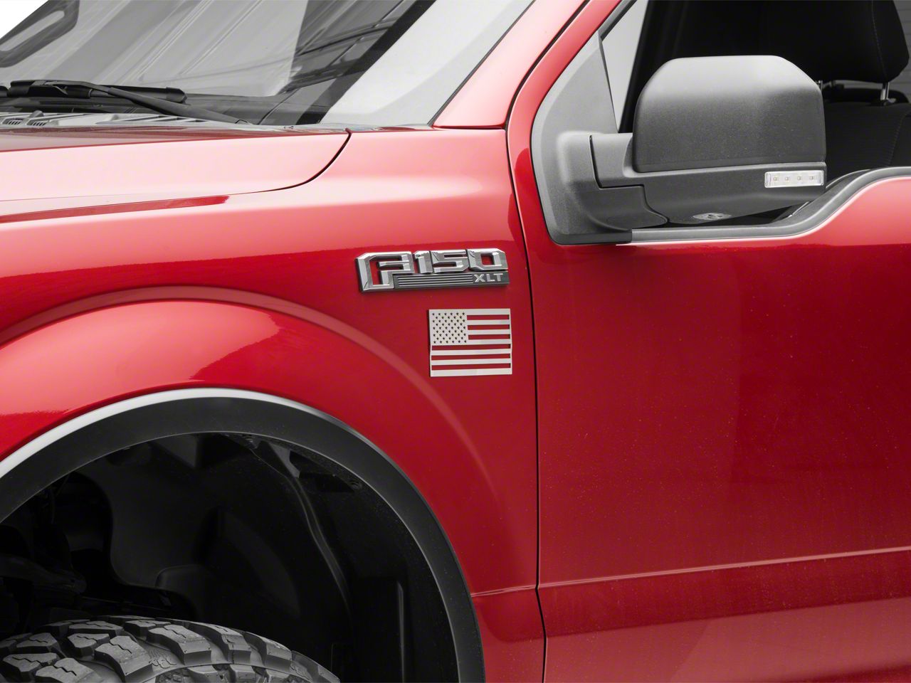 F-150 Stainless Steel American Flag Emblem; Polished (Universal; Some ...