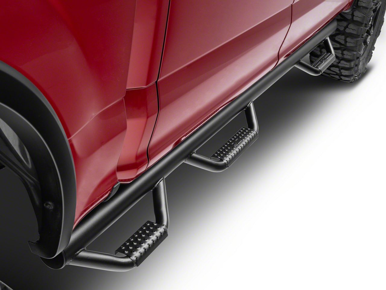 Rough Country F-150 Wheel to Wheel Nerf Step Side Step Bars with Bed ...