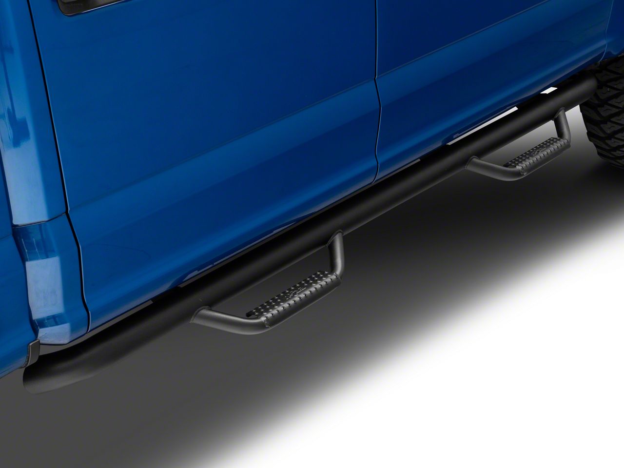 N-Fab F-150 Cab Length Nerf Side Step Bars; Textured Black F1585CC-TX ...
