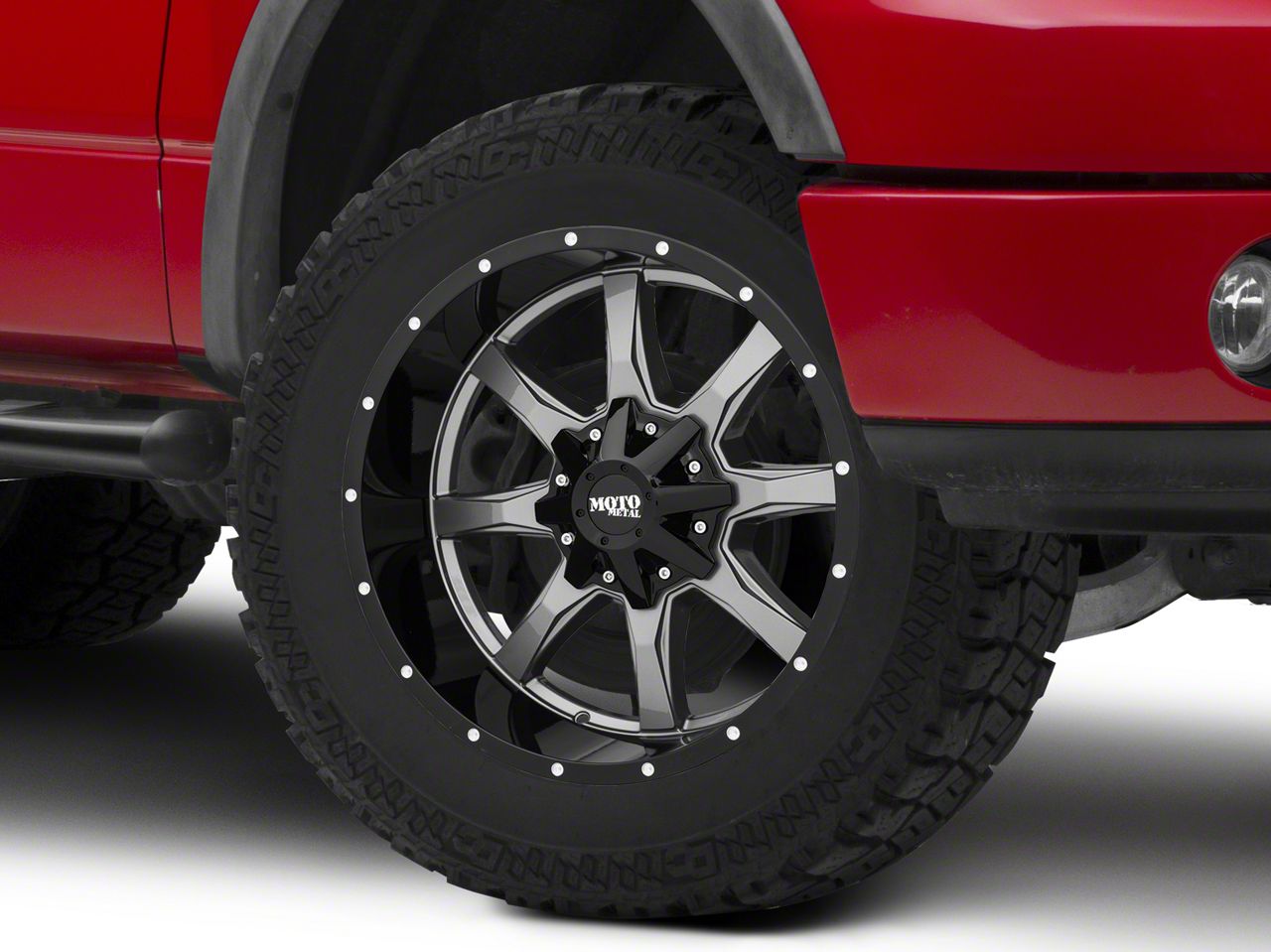 Moto Metal F-150 MO970 Gloss Gray with Gloss Black Lip 6-Lug Wheel ...