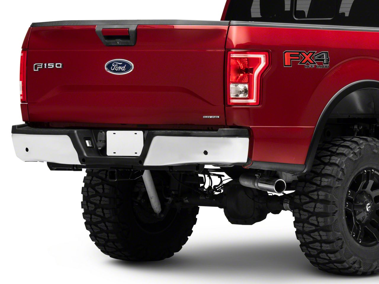 F-150 OEM Style Rear Bumper; Pre-Drilled for Backup Sensors; Chrome (15 ...