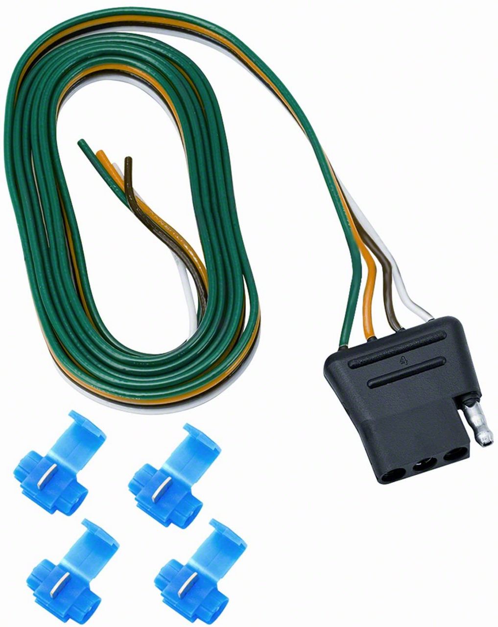 Jeep Gladiator 4-Flat Vehicle End Connector; 48-Inches Long