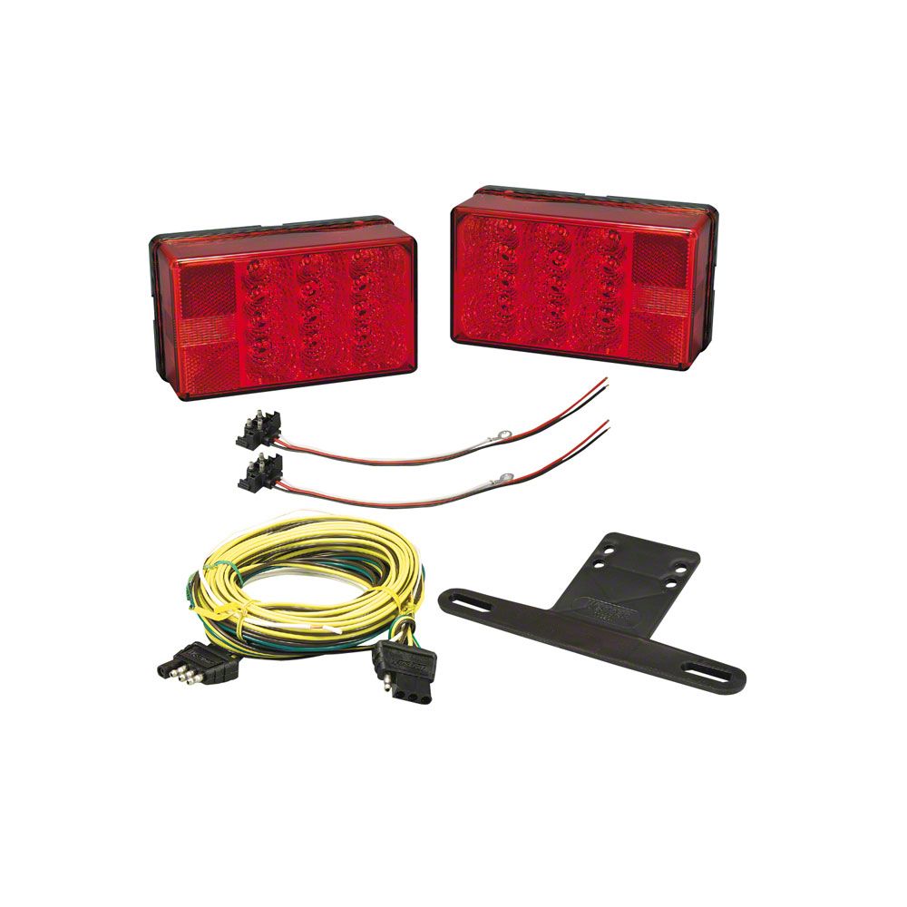 Tundra 4x6-Inch LED Trailer Light Kit; Low Profile