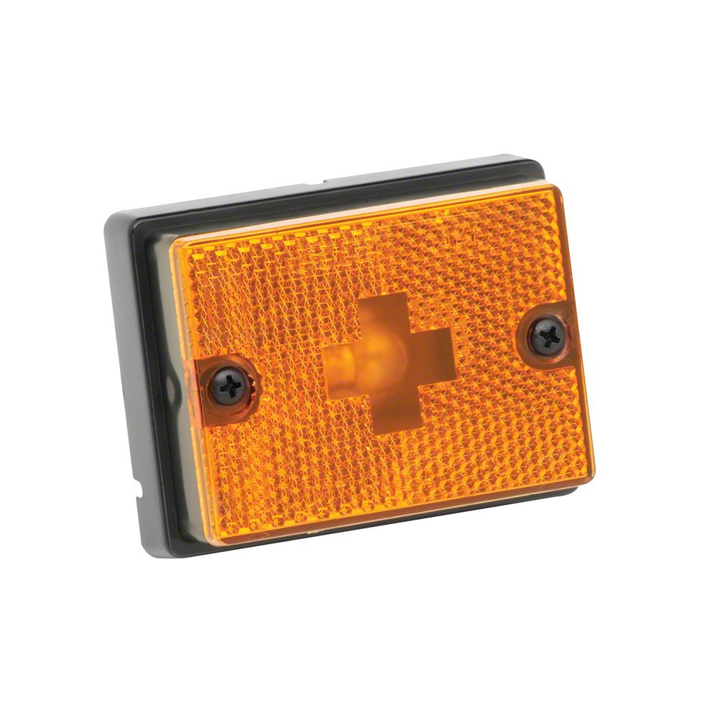 Tacoma Side Marker; Amber; With Reflex Lens and Stud-Mount Base; Black ...