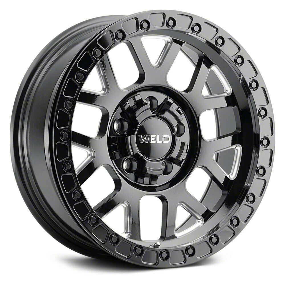 Weld Off-Road Silverado 1500 Cinch Gloss Black Milled 6-Lug Wheel; 20x9 ...