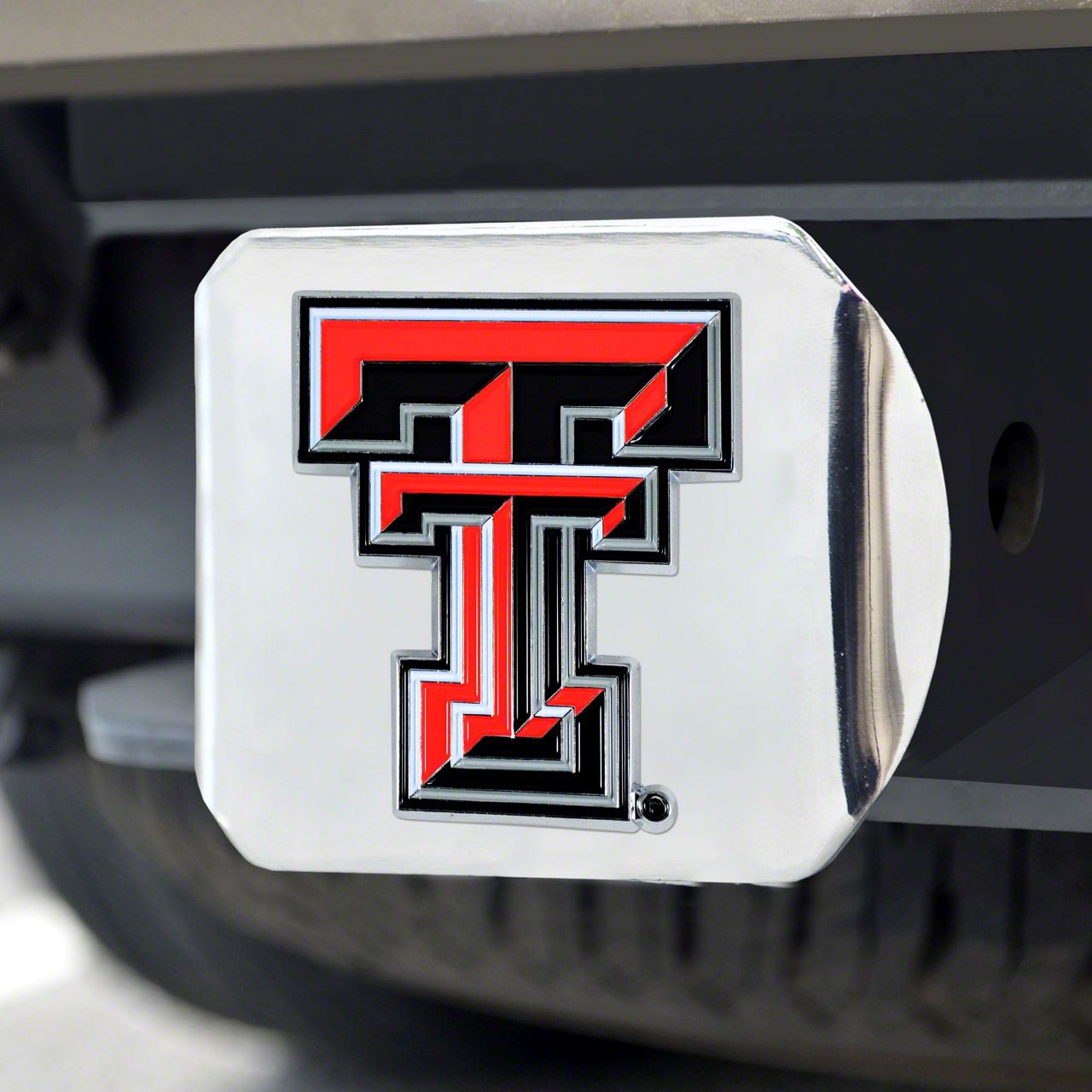 Jeep Gladiator Hitch Cover with Texas Tech University Logo; Chrome ...