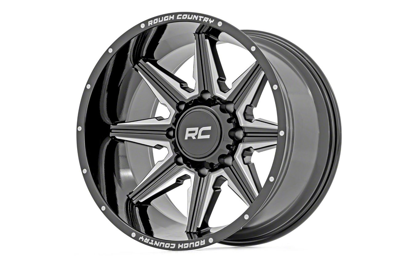 Rough Country F-150 One-Piece Series 91 Gloss Black Milled 6-Lug Wheel ...