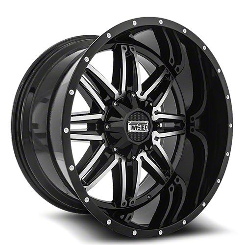 Twisted Off-Road F-150 T-25 Billet Gloss Black Milled 6-Lug Wheel; 20x9 ...