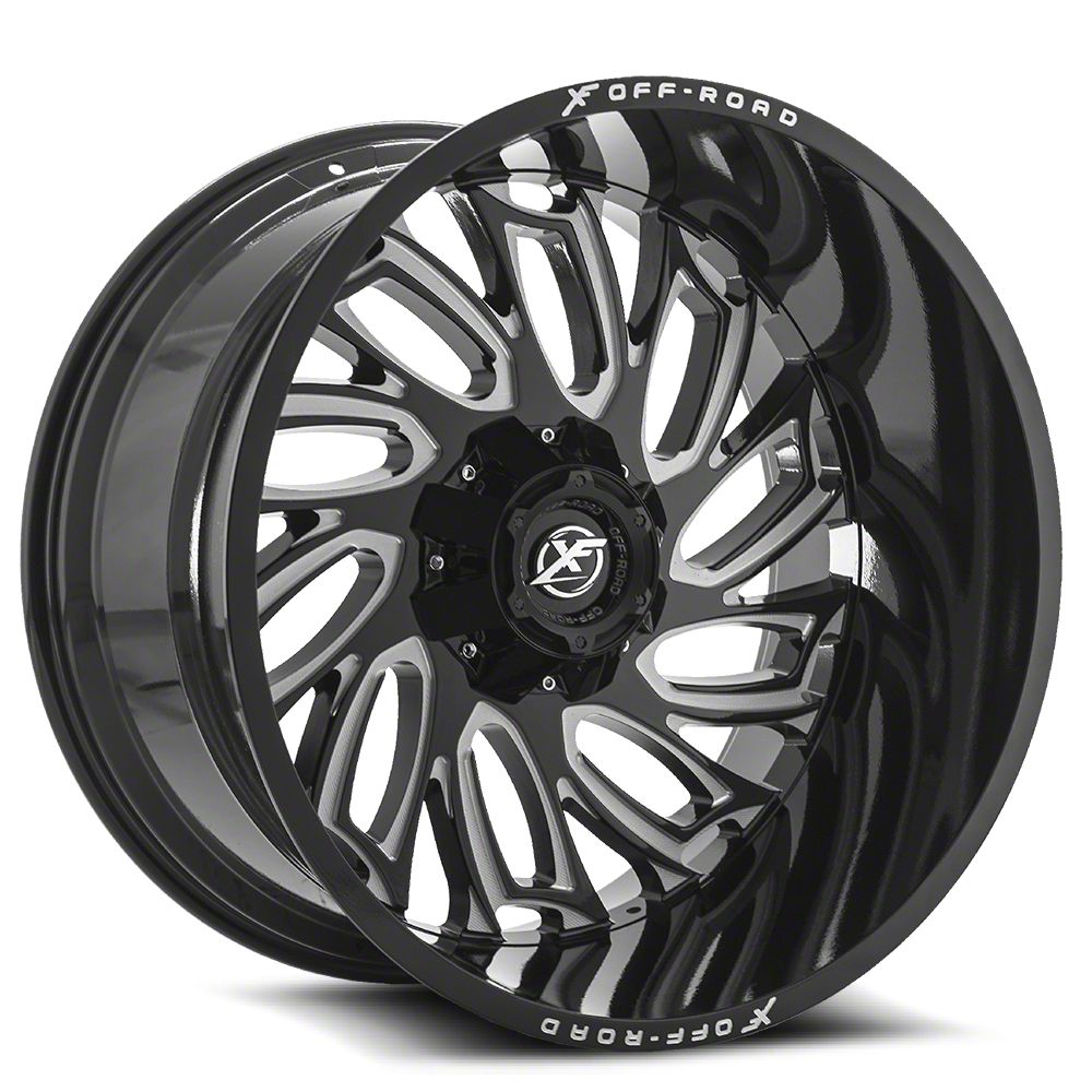 XF Offroad Tacoma XF-207 Gloss Black and Milled 6-Lug Wheel; 26x14 ...