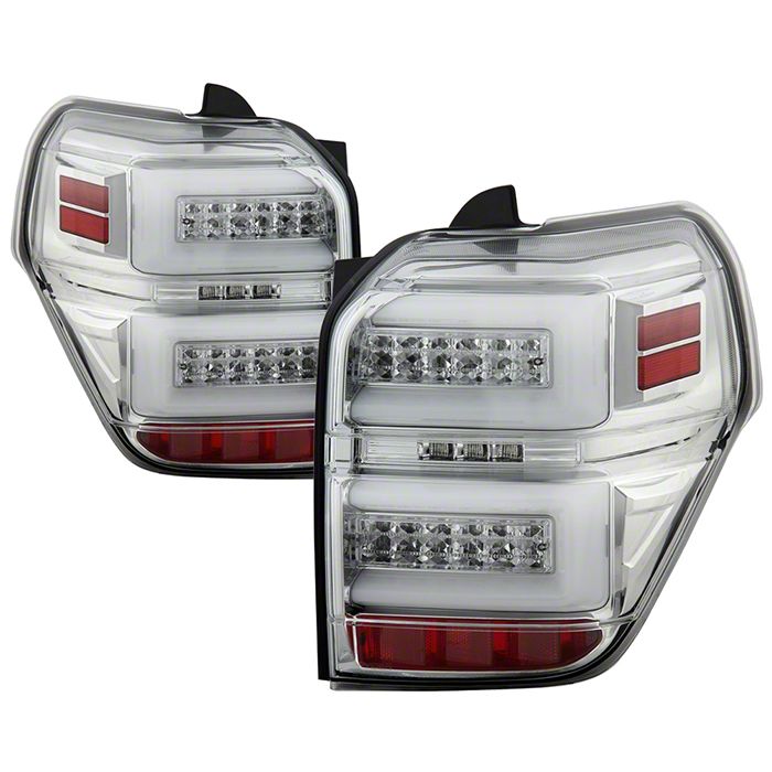 Toyota 4-Runner Sequential LED Tail Lights; Chrome Housing; Clear Lens ...