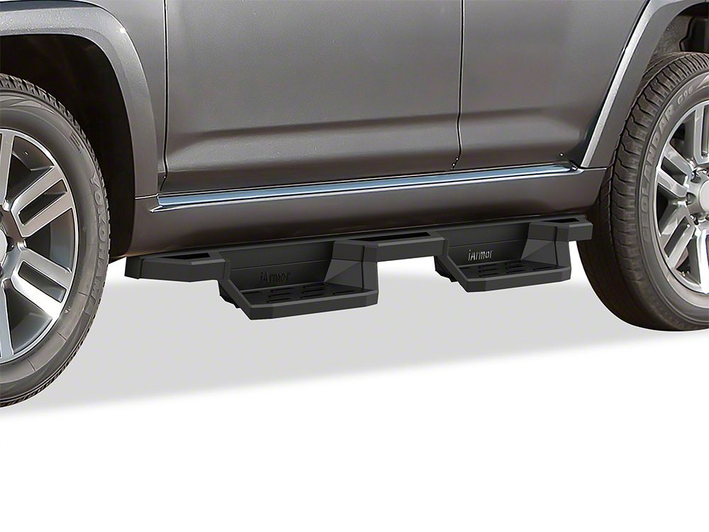 Toyota 4-Runner Square Tube Drop Style Nerf Side Step Bars; Matte Black ...