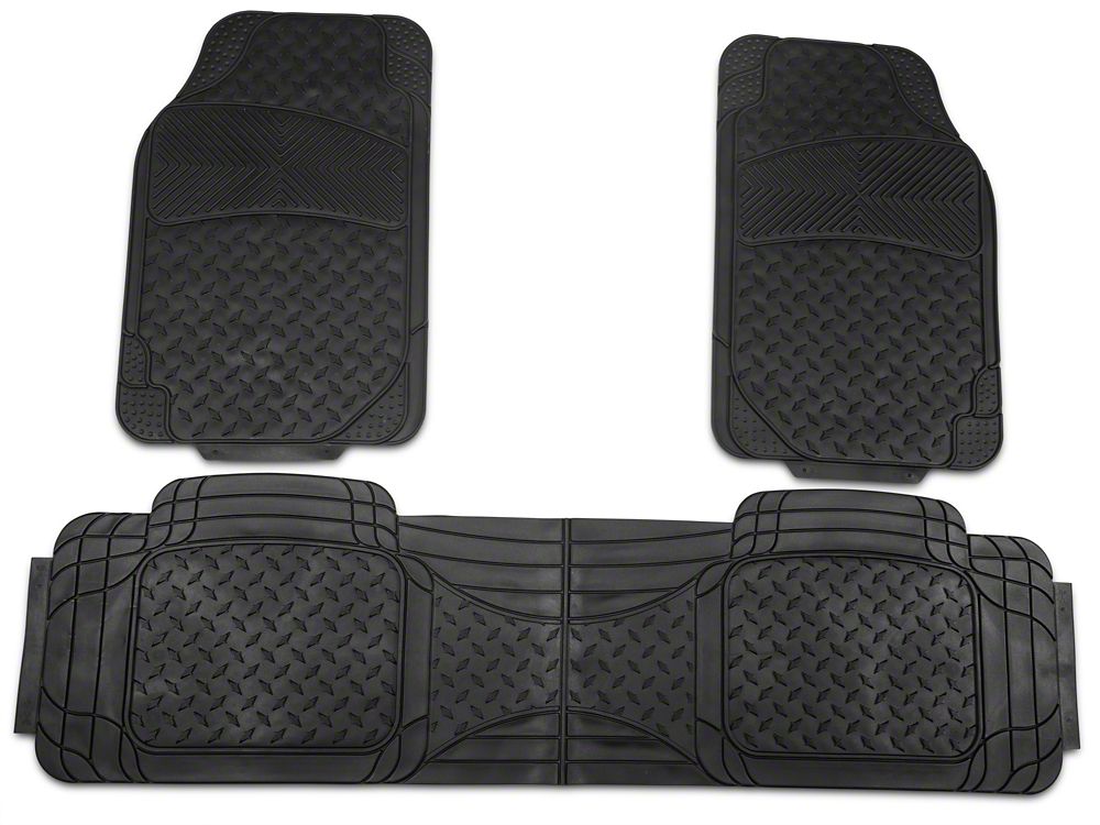 RedRock All-Weather Floor Mat Set with One-Piece Rear Mat; Black ...