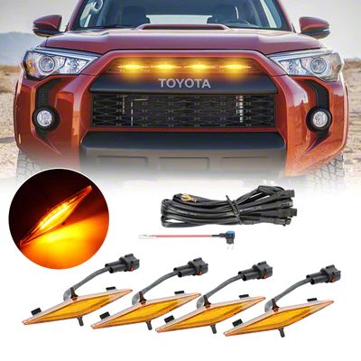 Toyota 4-Runner Raptor Style Grille Lights; Amber (14-19 4Runner ...